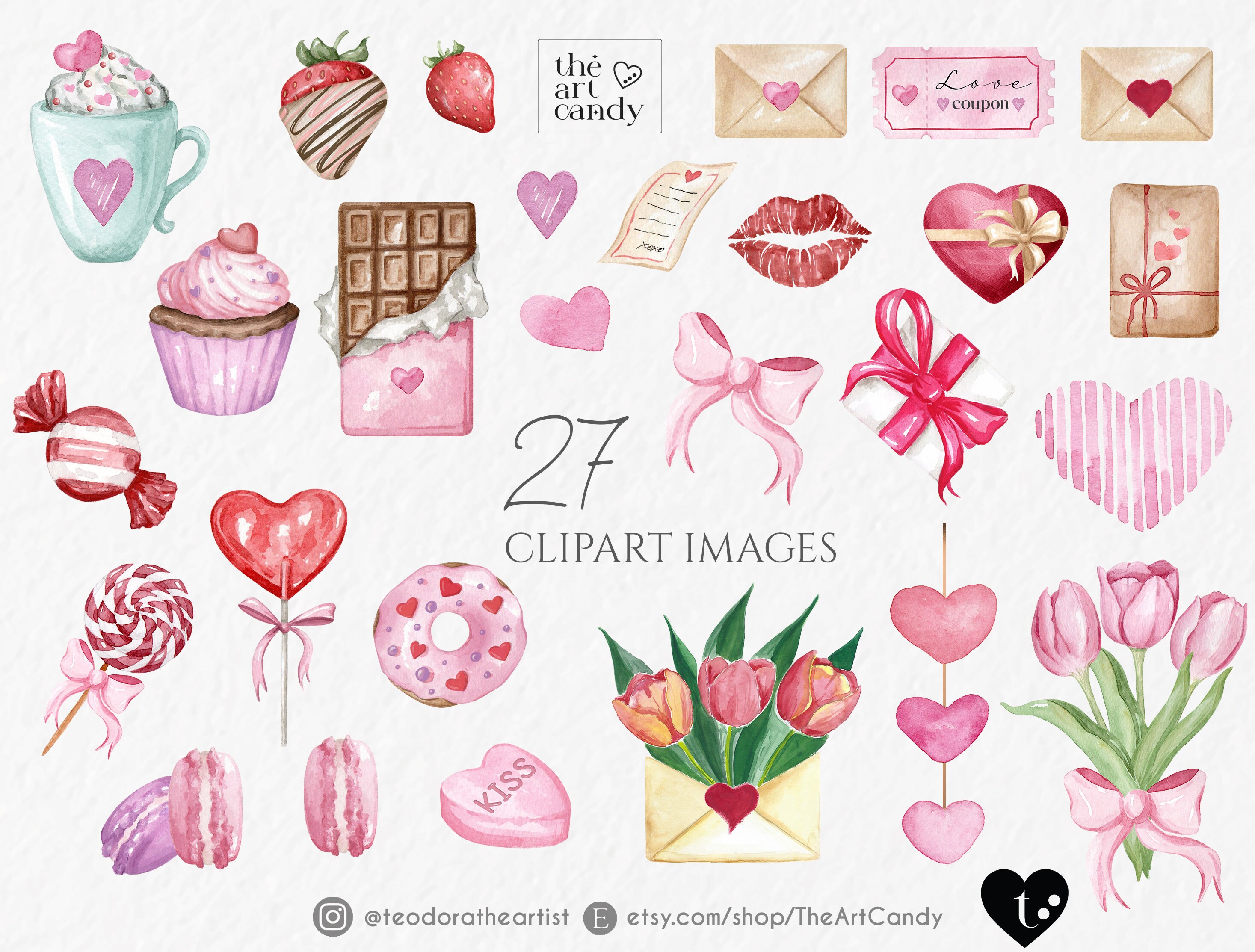 Watercolor Valentines Day PNG Clipart Love PNG Watercolor Valentines ...
