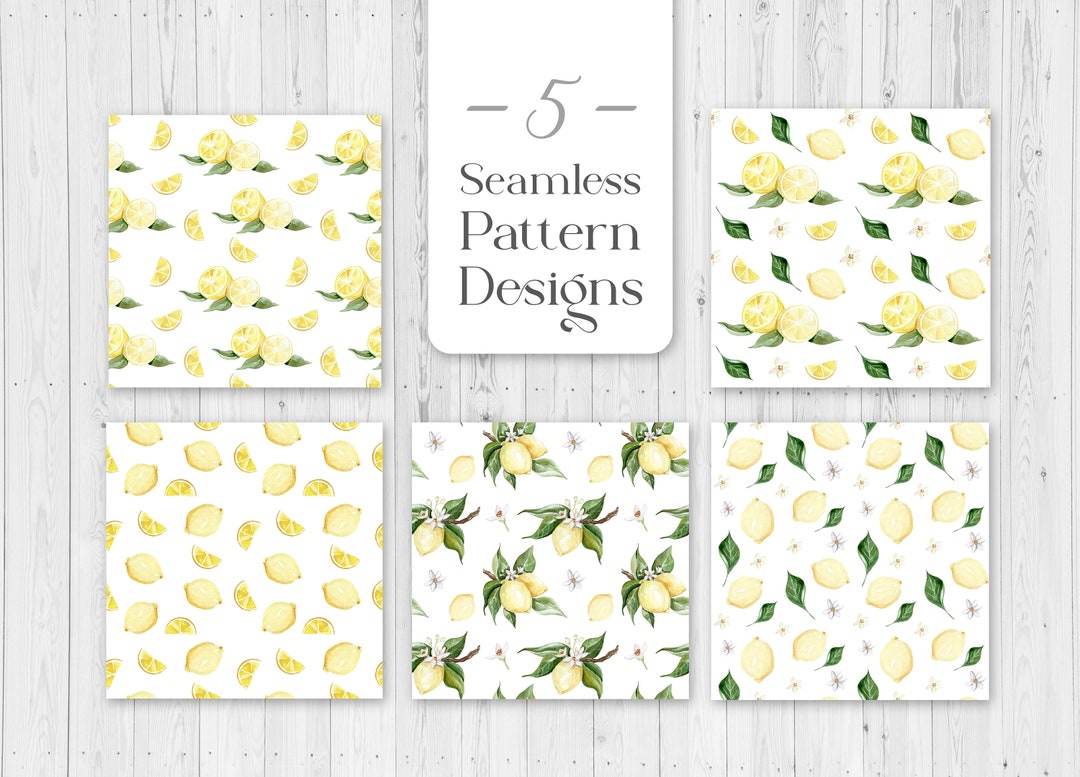 Watercolor Lemon Digital Paper | Lemons Seamless Pattern Digital ...