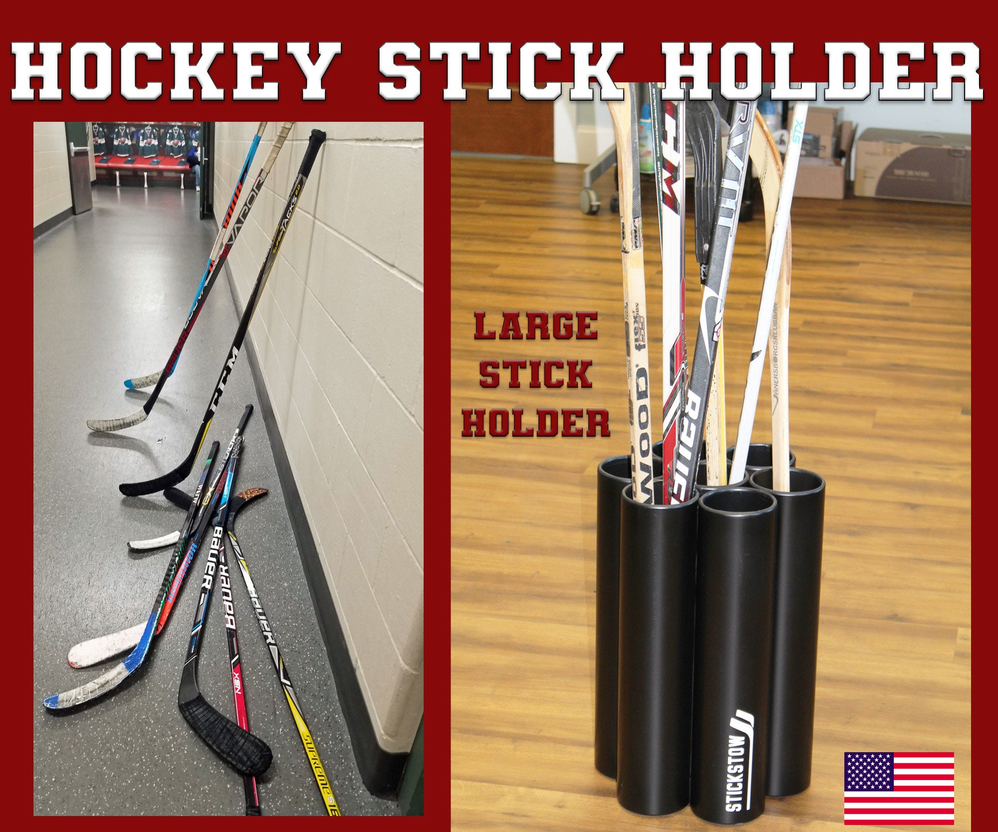 Large Hockey Stick Holder Rack Organizer | Etsy