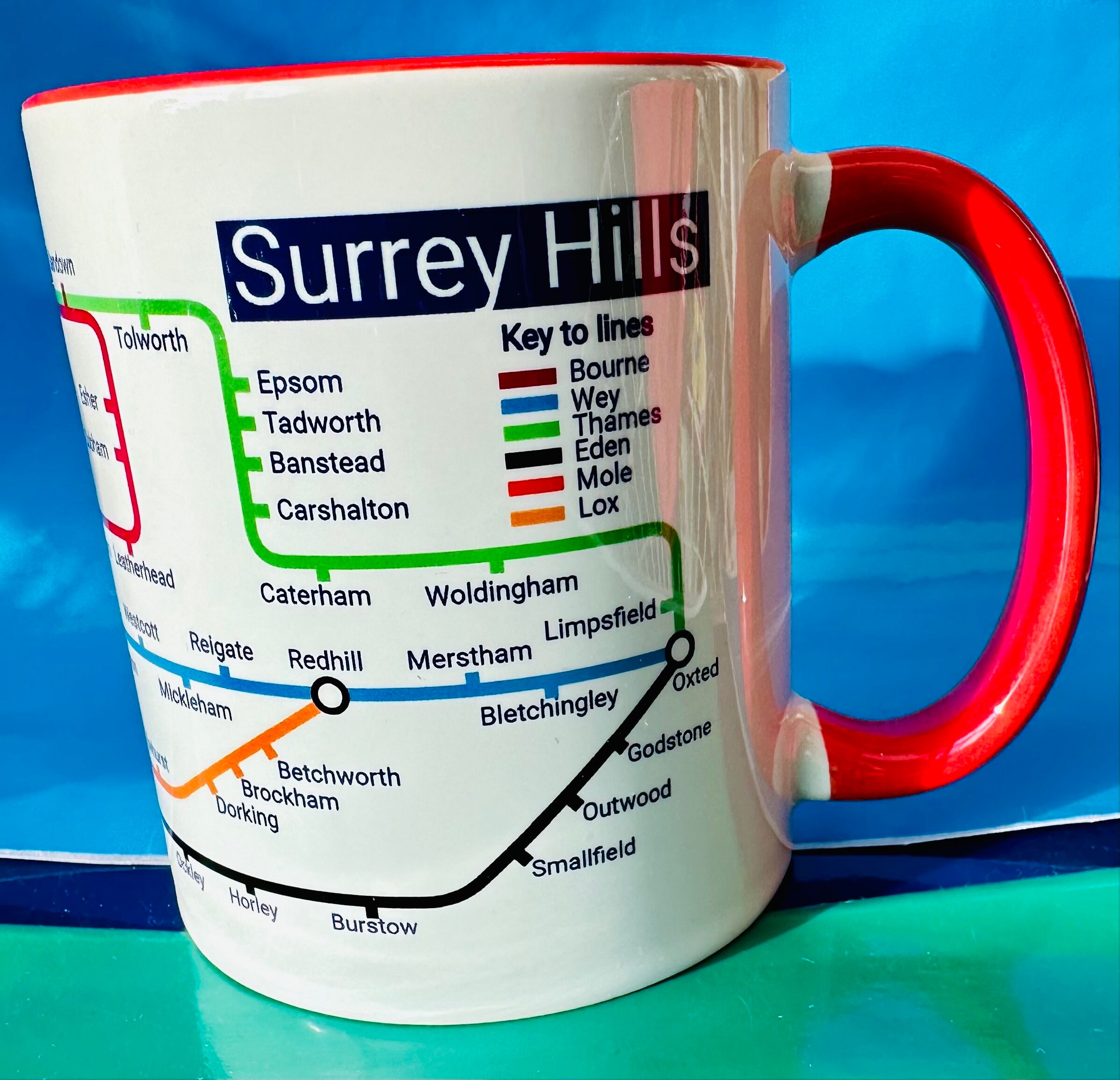Surrey Hills Metro Map Mug - Colorful Ceramic Coffee Cup - Etsy