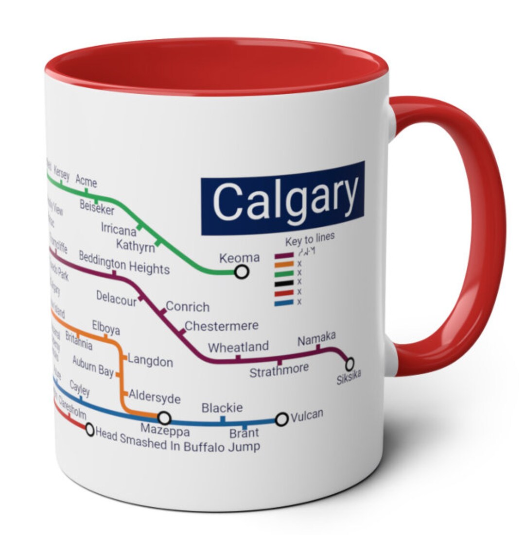 Calgary Metro Map Mug - Urban Chic Coffee Cup - Canada Gift - Etsy