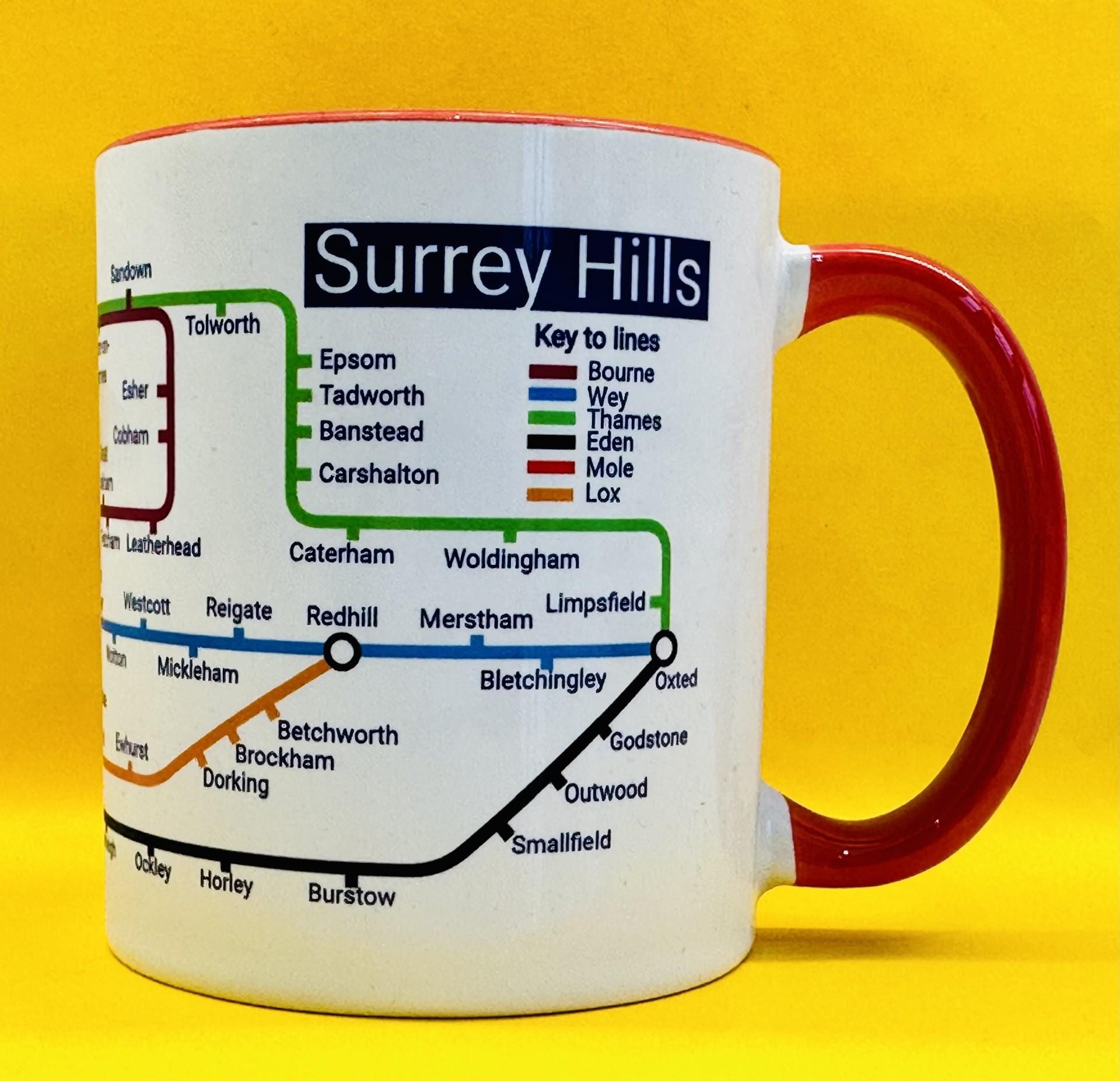 Surrey Hills Metro Map Mug - Colorful Ceramic Coffee Cup - Etsy