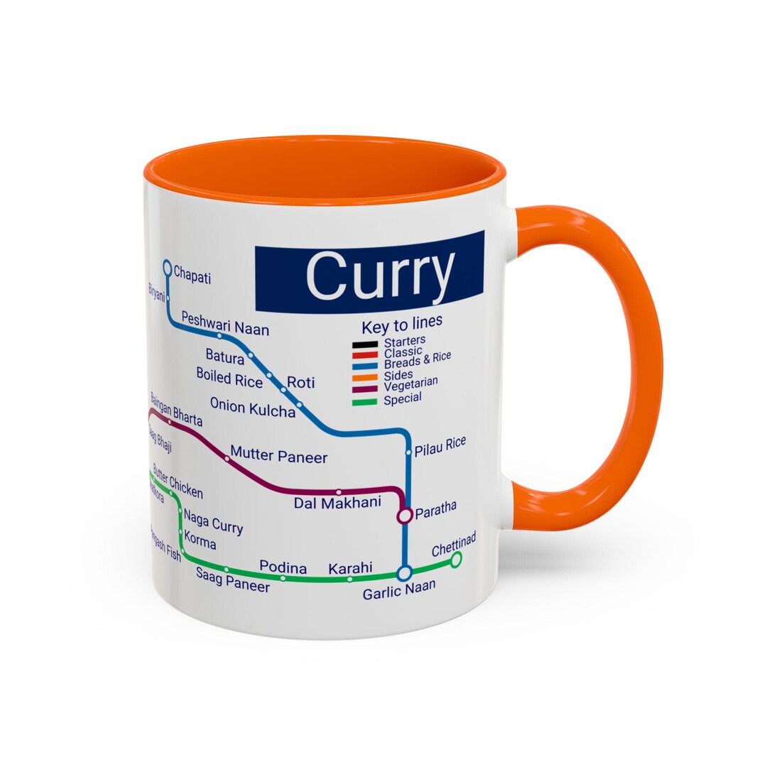 Curry Metro Mug: UK Indian Cuisine Map, Food Lover Gift - Etsy