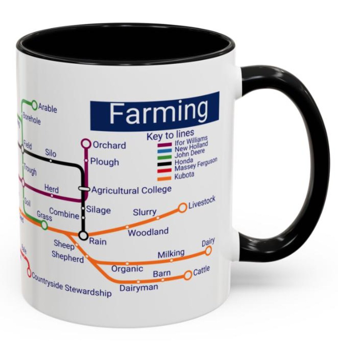Farming Metro Map Mug: Agricultural College Gift - Etsy UK