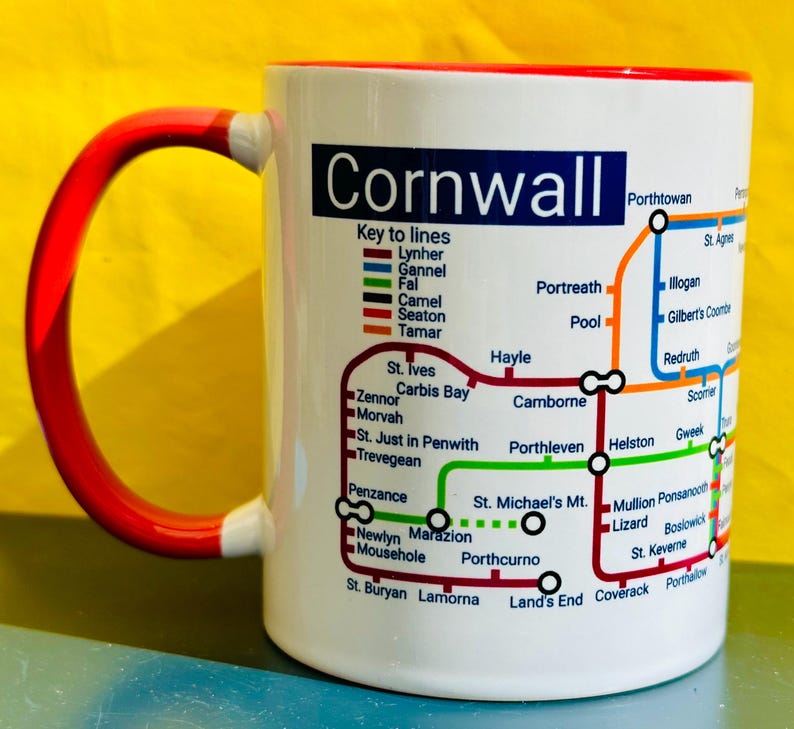 Cornwall Metro Mug – Unique Cornwall Gift for Locals, Visitors ...