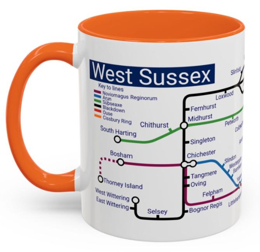 West Sussex Metro Mug - West Sussex Gift - West Sussex Fan - Love West ...