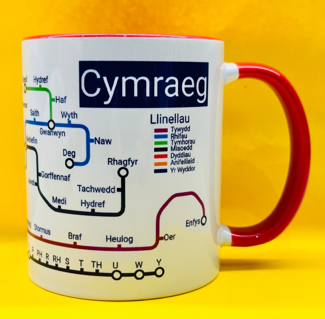 Dysgu Cymraeg Welsh Learners / Kids Metro Mug Welsh Gifts Cymru Pob Lwc ...