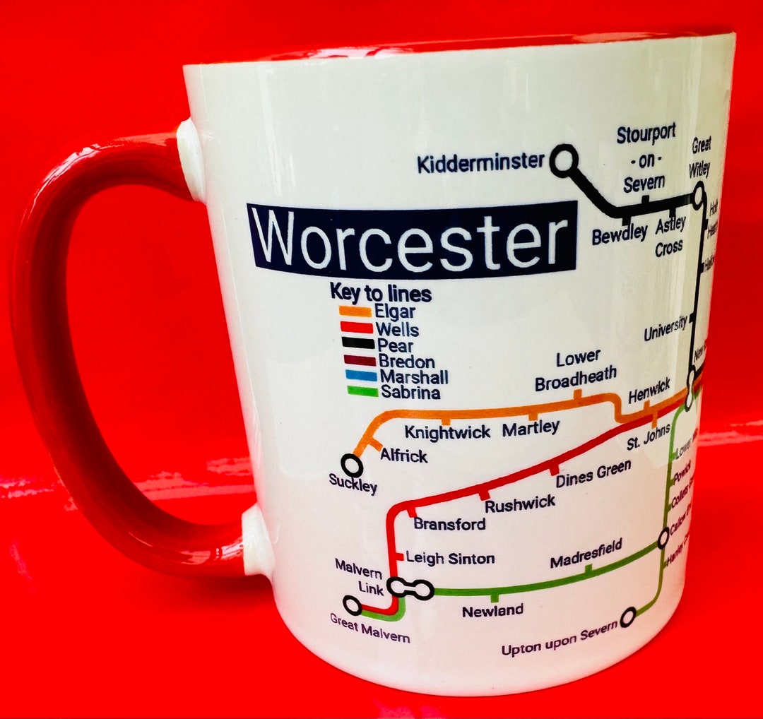 Worcester Malvern Pershore Metro Mug. A Unique View of Our Local Towns ...