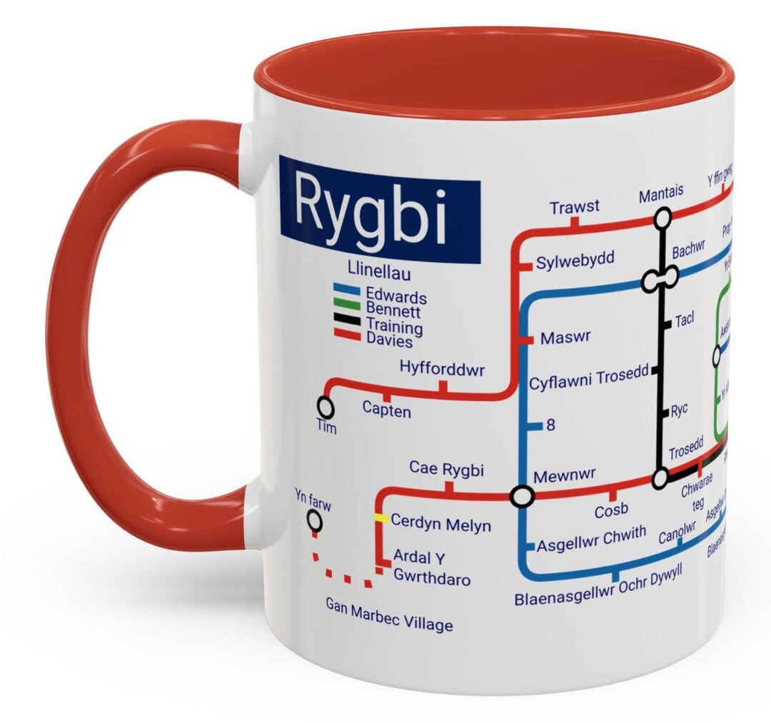 Rygbi Cymru Metro Mug: Welsh Rugby Heritage Design - Etsy