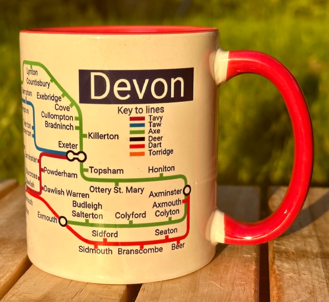 Devon Metro Mug - Featuring a Journey Through the Well Known Towns and ...