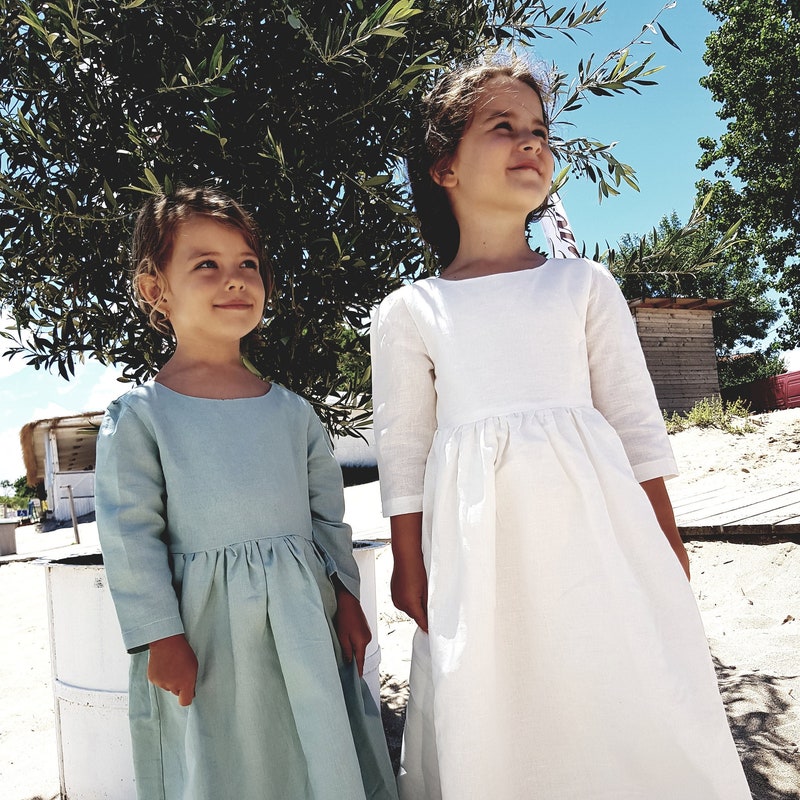 Girls Linen Dress - Etsy