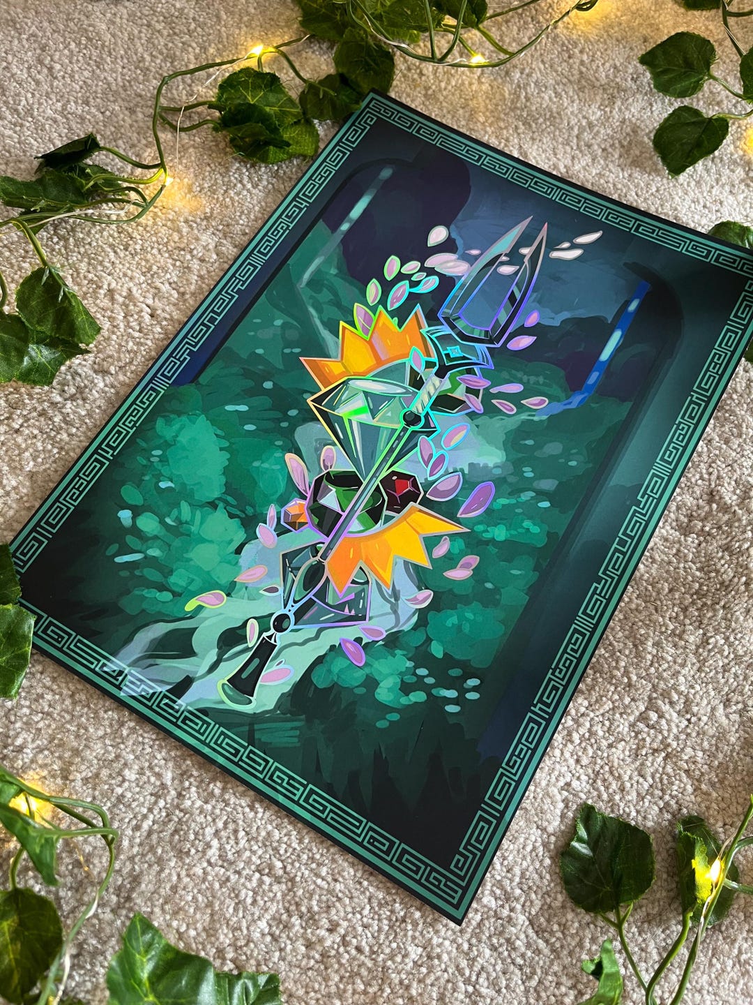 Spear of Elysium | A4 & A3 Holographic Foil Print - Etsy