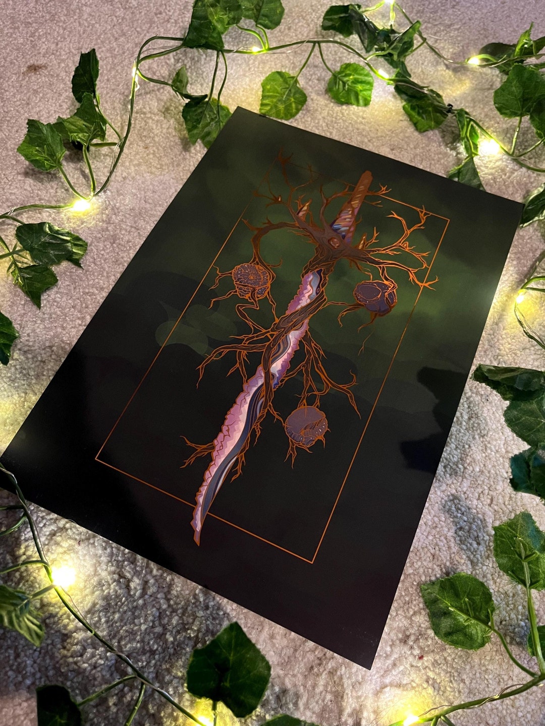 Earth: Primordial Elements Series | A4 Bronze Foil Print - Etsy