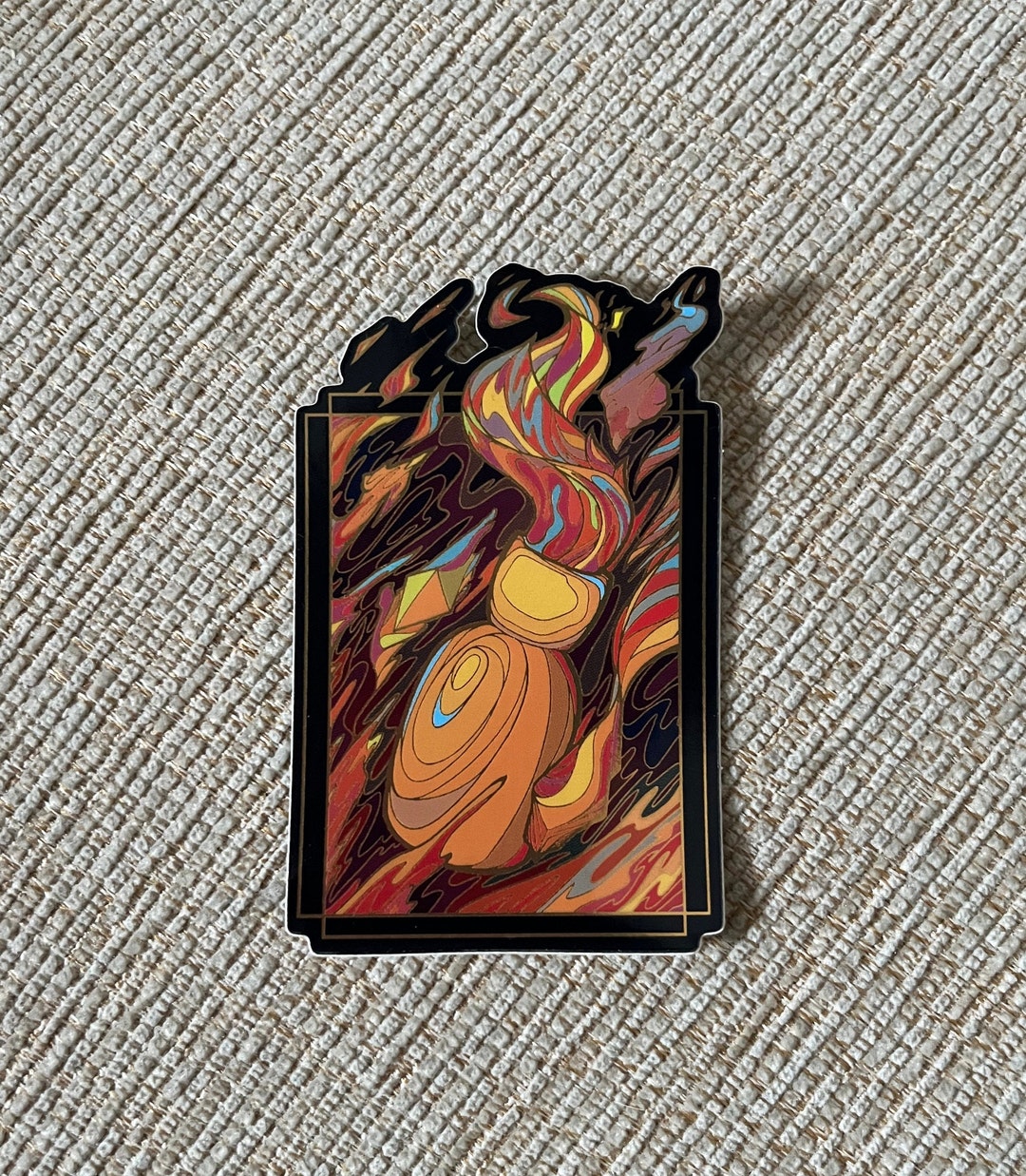 Stained Glass Flask of Embers | Gold Sticker | 7.5cm X 4.8cm - Etsy