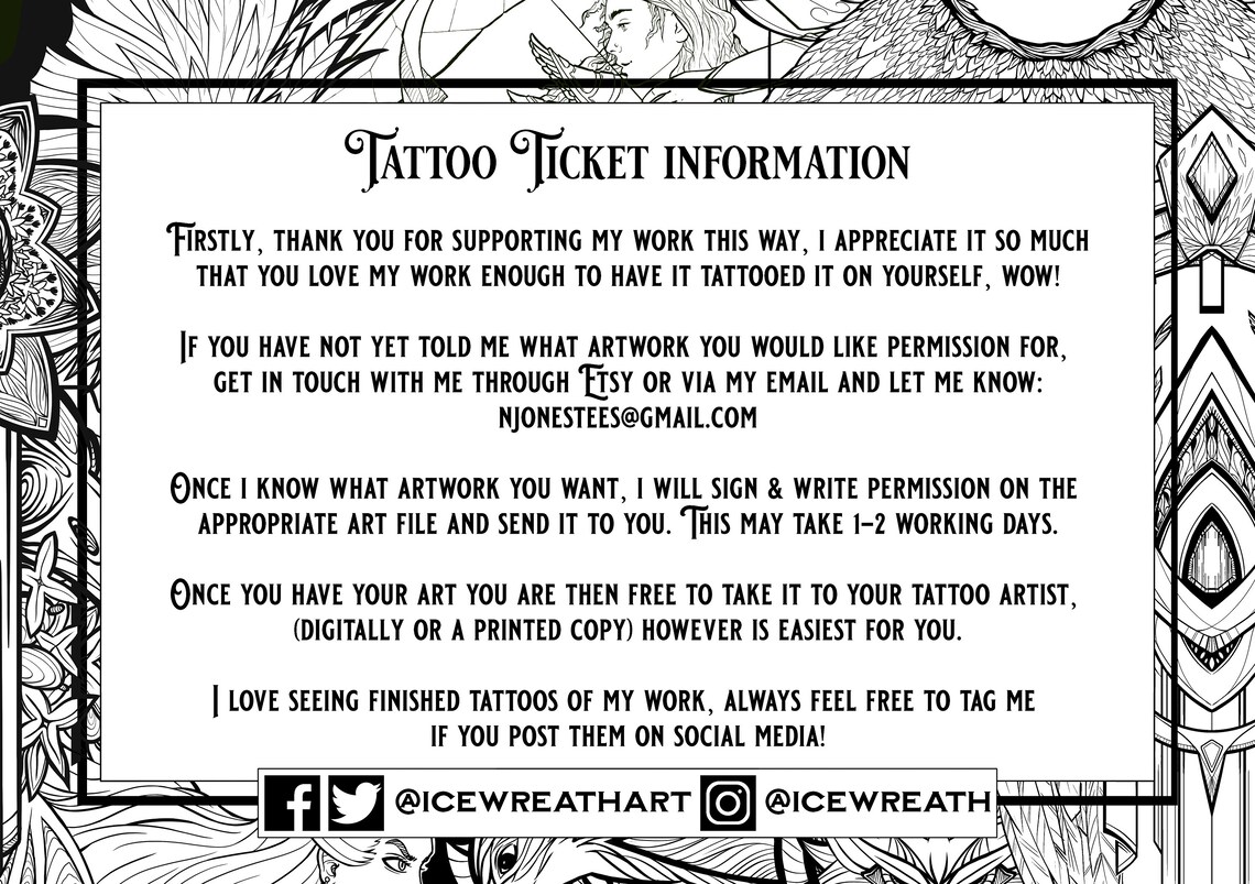 Tattoo Ticket: Signed Tattoo Permission - Etsy UK