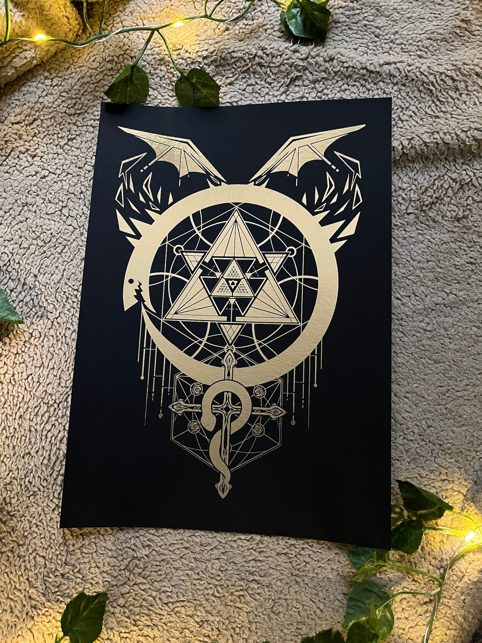 Gilded Snakes of Alchemy A4 Gold Foil Print - Etsy UK