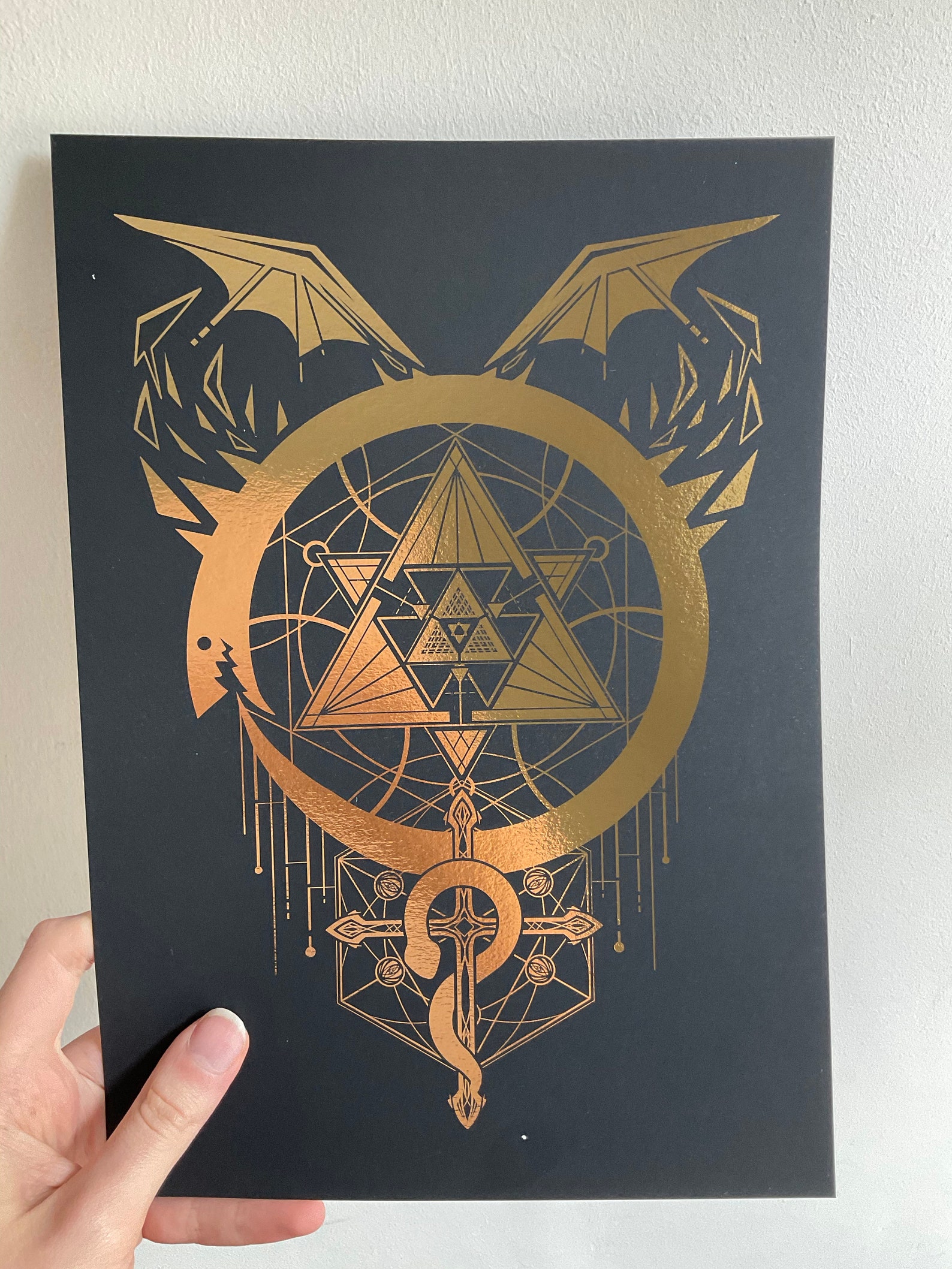 Gilded Snakes of Alchemy A4 Gold Foil Print - Etsy UK