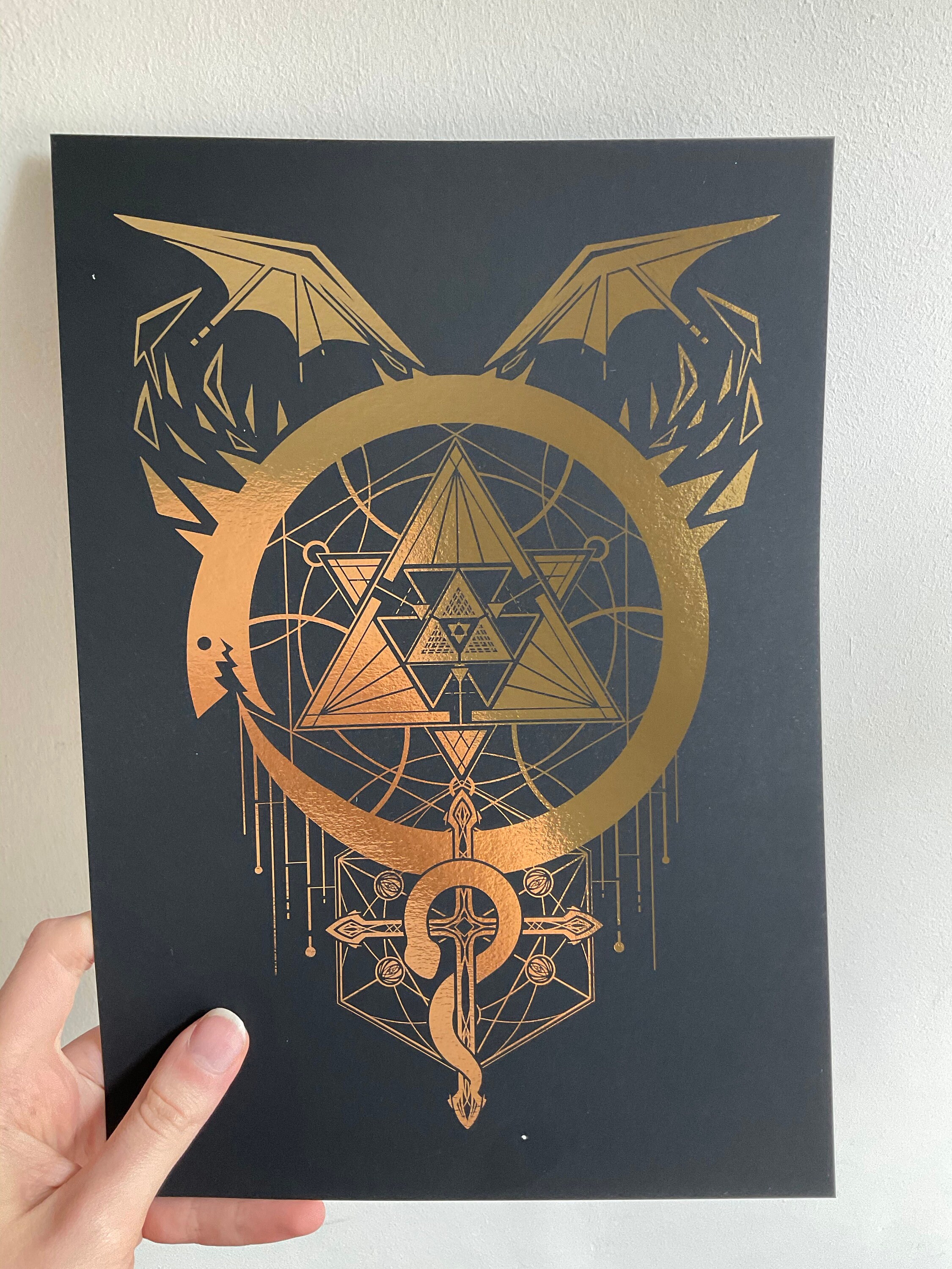 Gilded Snakes of Alchemy A4 Gold Foil Print - Etsy UK