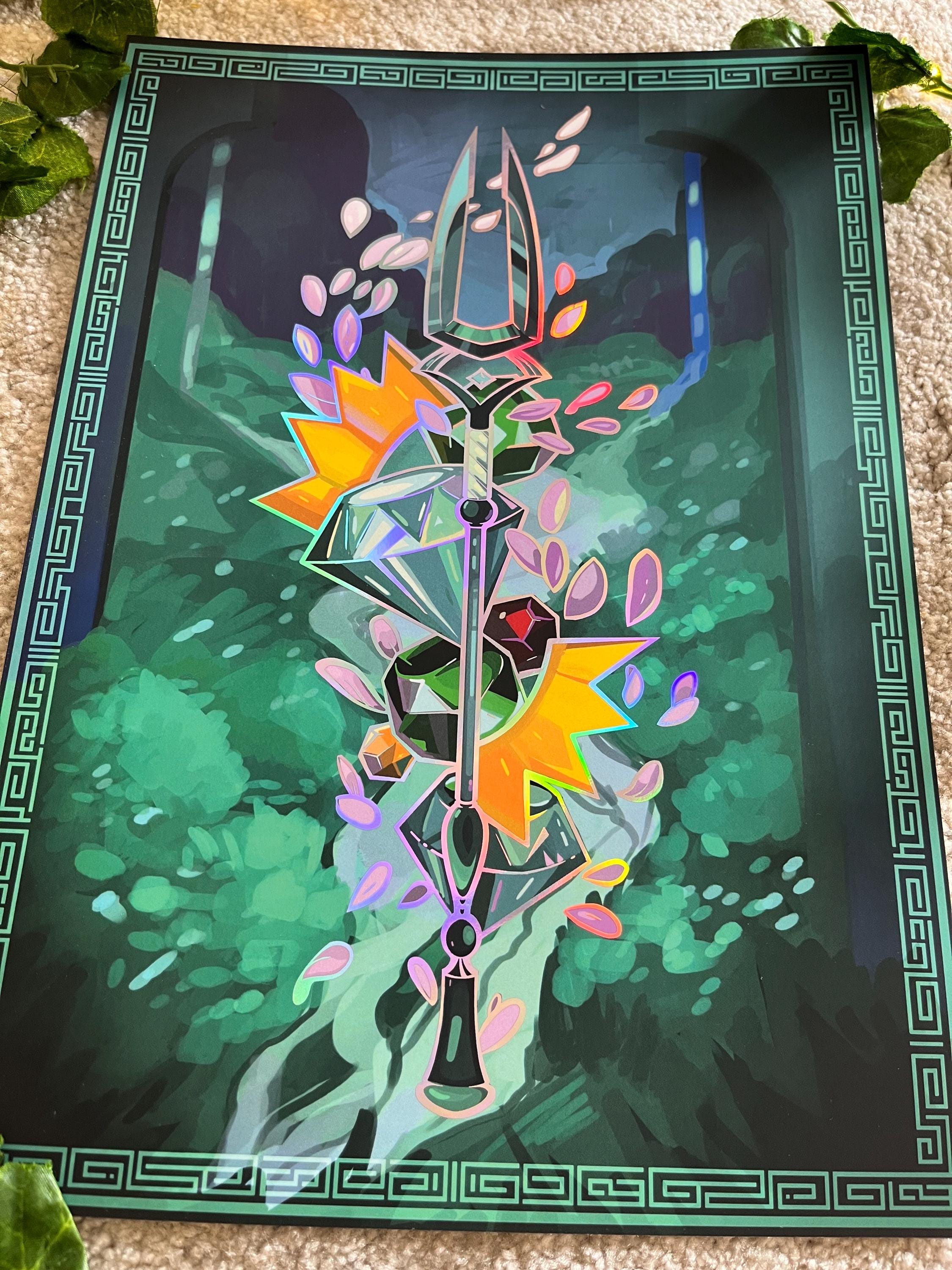 Spear of Elysium | A4 & A3 Holographic Foil Print - Etsy