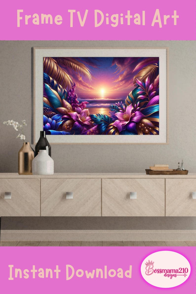 Frame TV Art | Samsung | Jewel Tropic Sunset | Coastal Landscape Art ...