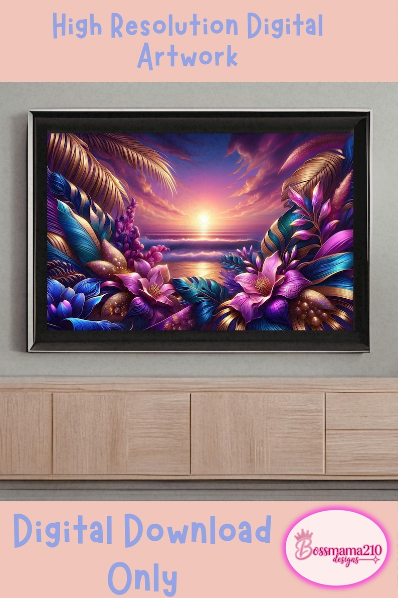 Frame TV Art | Samsung | Jewel Tropic Sunset | Coastal Landscape Art ...