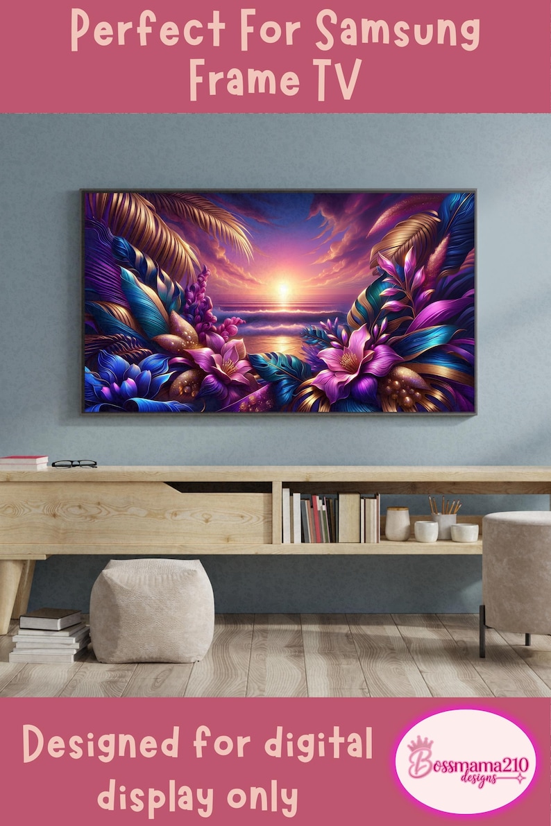 Frame TV Art | Samsung | Jewel Tropic Sunset | Coastal Landscape Art ...