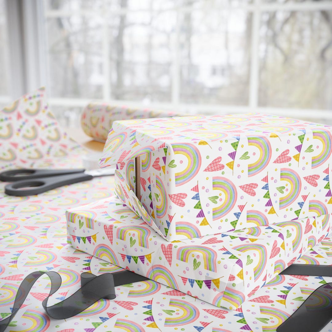 Pastel Rainbow Rainbows Wrapping Paper | Cute Rainbow Pattern Gift Wrap ...