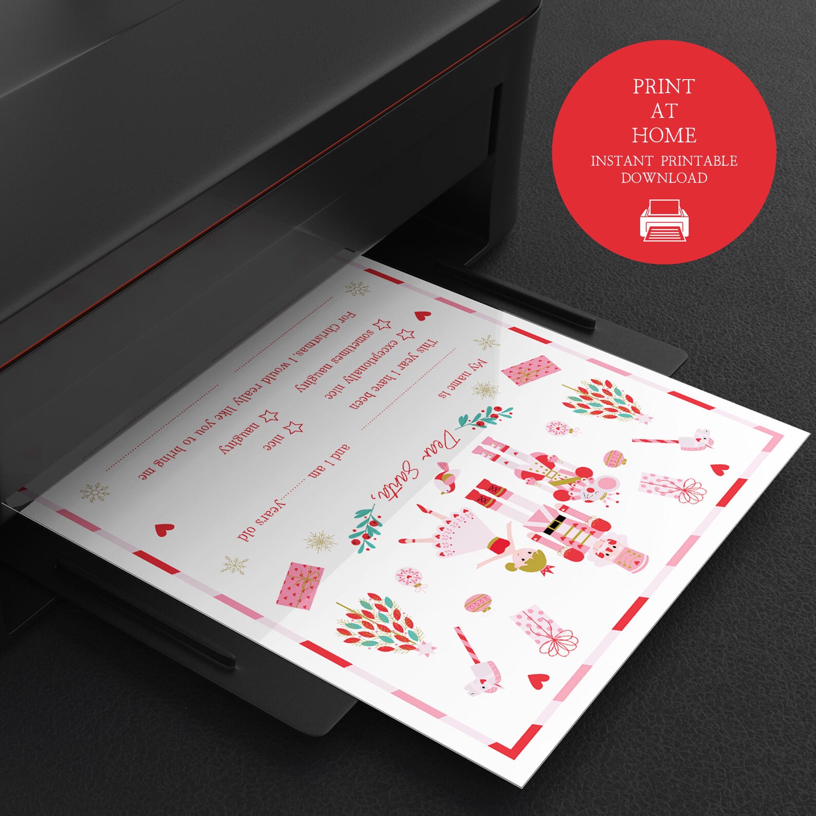 Printable Santa Letter for Kids Digital Download Christmas Letter to ...