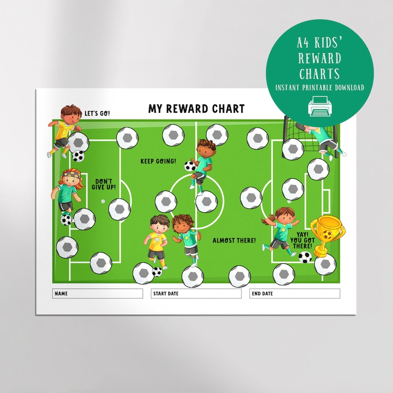 Reward Chart, Printable Football Reward Chart, Toddler Reward Chart ...