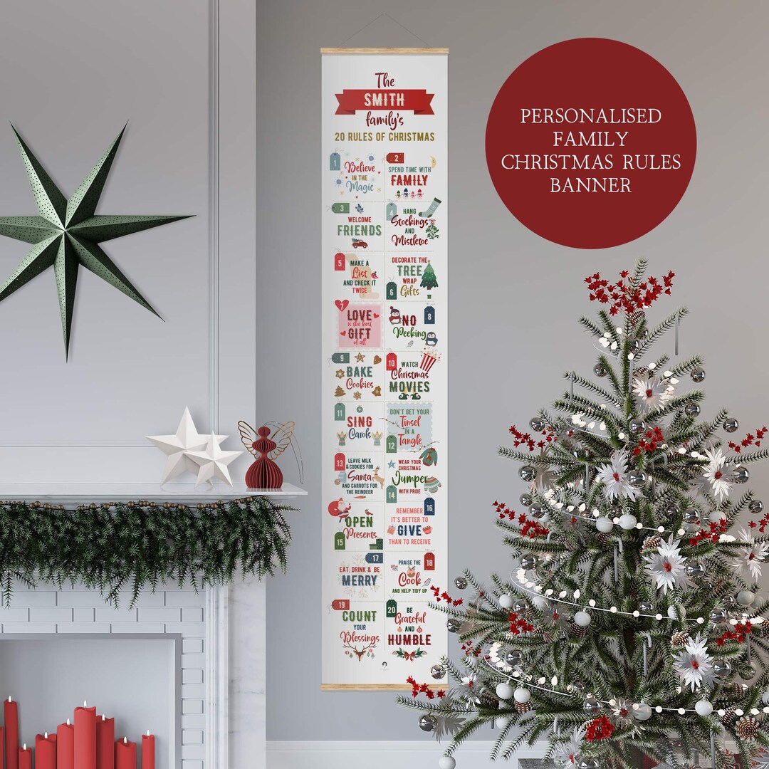 Personalised Christmas Family Rules Personalised Christmas Decor Family ...