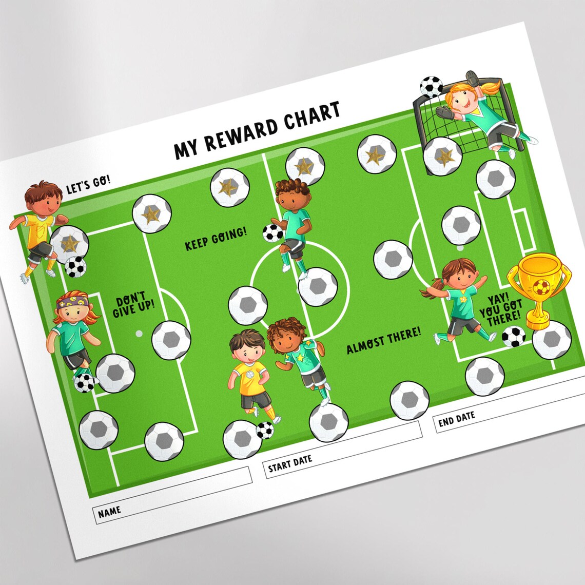 Reward Chart, Printable Football Reward Chart, Toddler Reward Chart ...
