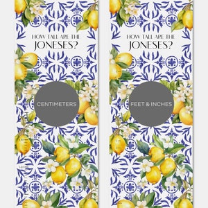 Personalised, Italian Lemons Height Chart Botanical Wall Art Growth ...
