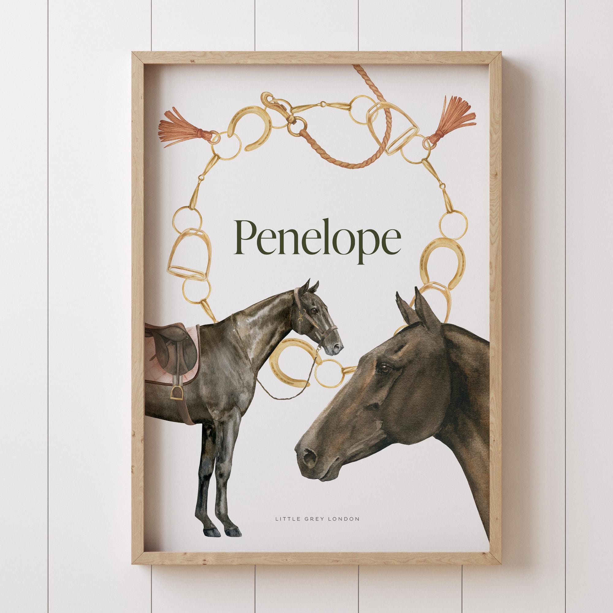 Personalised Horse Name Wall Art, Horse Wall Art, Equestrian Nursery ...