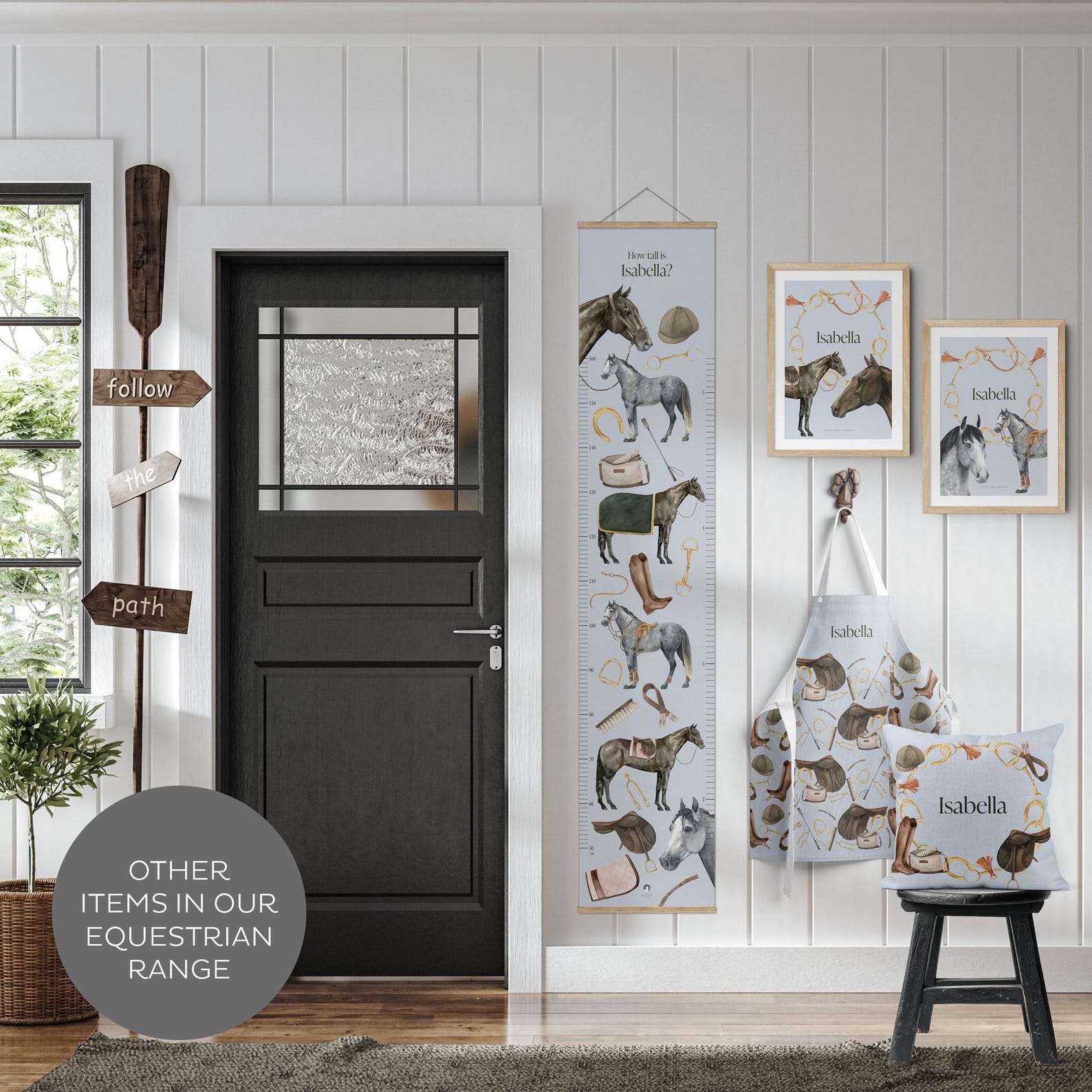 Personalised Children's Height Chart, Equestrian Kids Decor, Horse ...