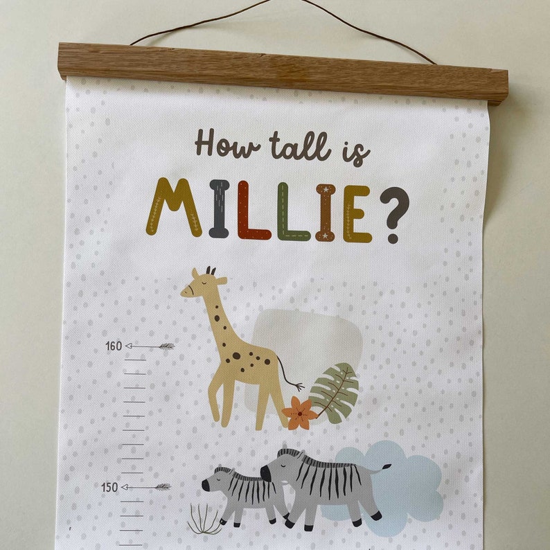 Personalised Safari Height Chart, Safari Nursery Decor, Safari Growth ...