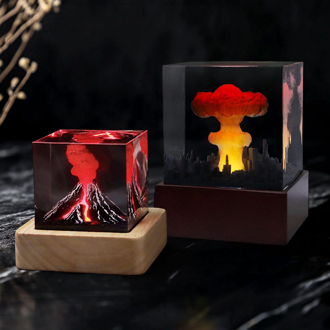 Atomic Bomb Resin Night Lamp,volcanic Eruption Resin Lamp,explosion ...