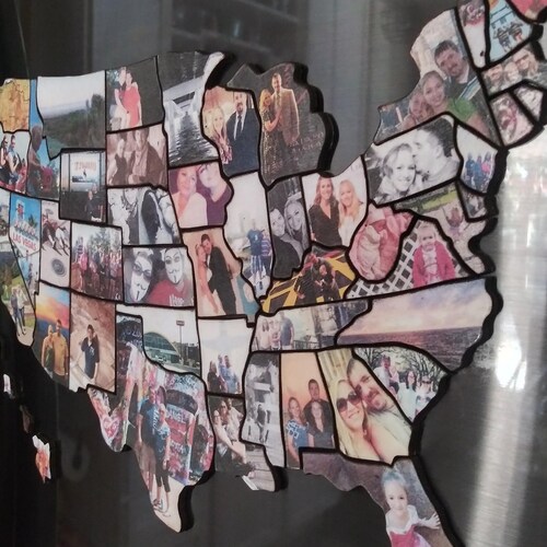 Magnetic Personalized Photo Memory Map 50 States United States - Etsy