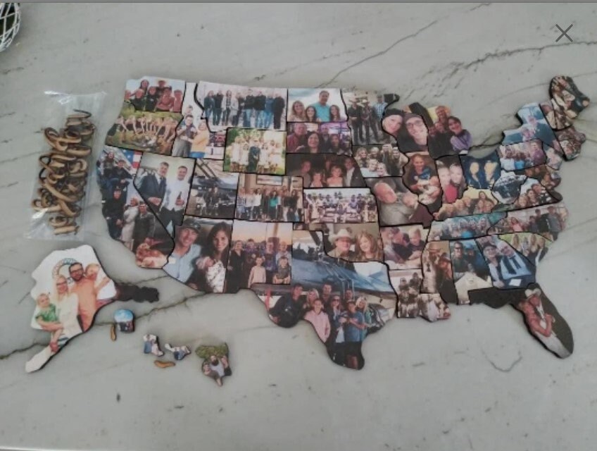 Personalized USA Photo Memory Map-all 50 States. Great Gift. US Photo ...