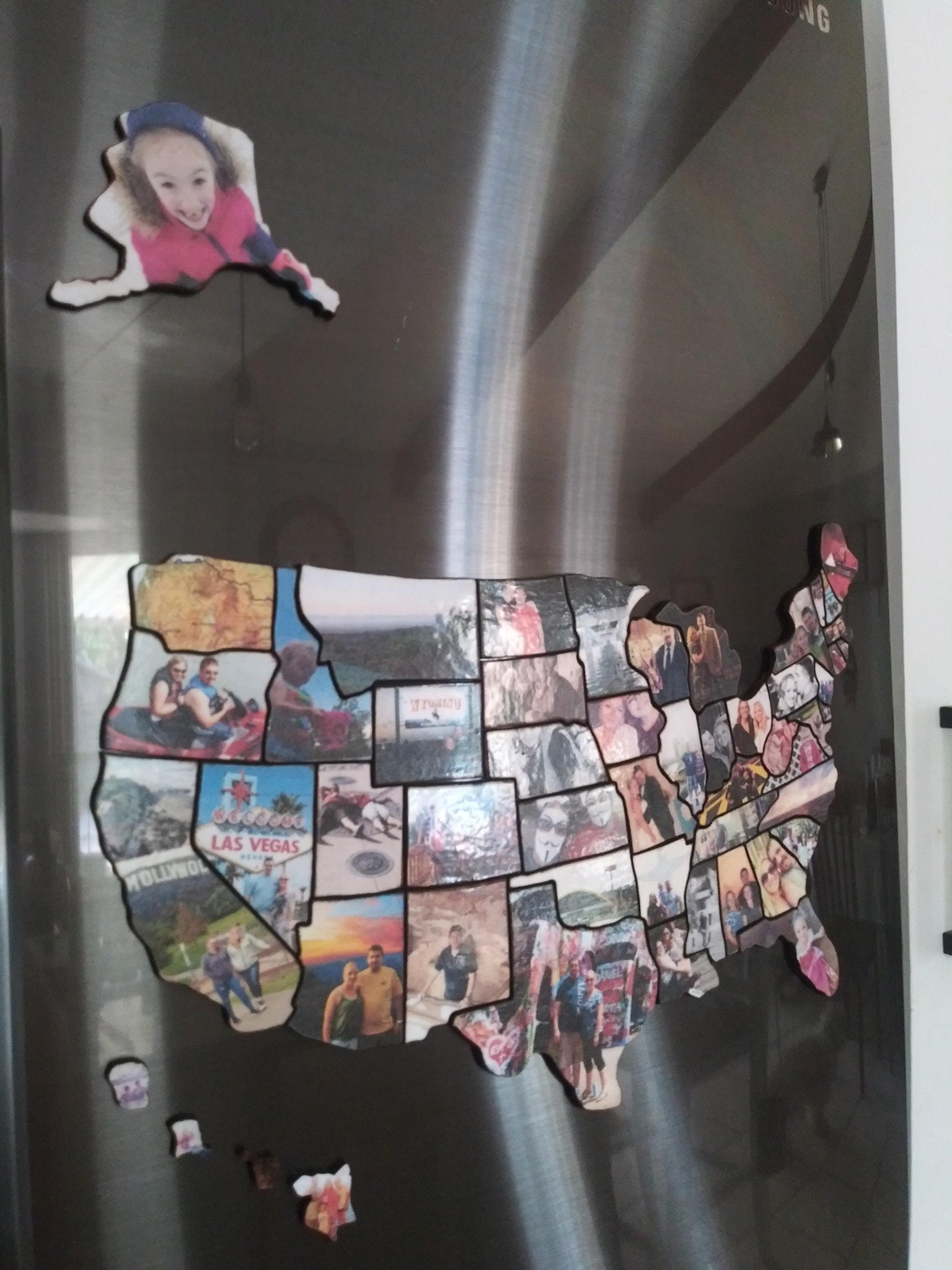Magnetic Personalized Photo Memory Map 50 States United States | Etsy
