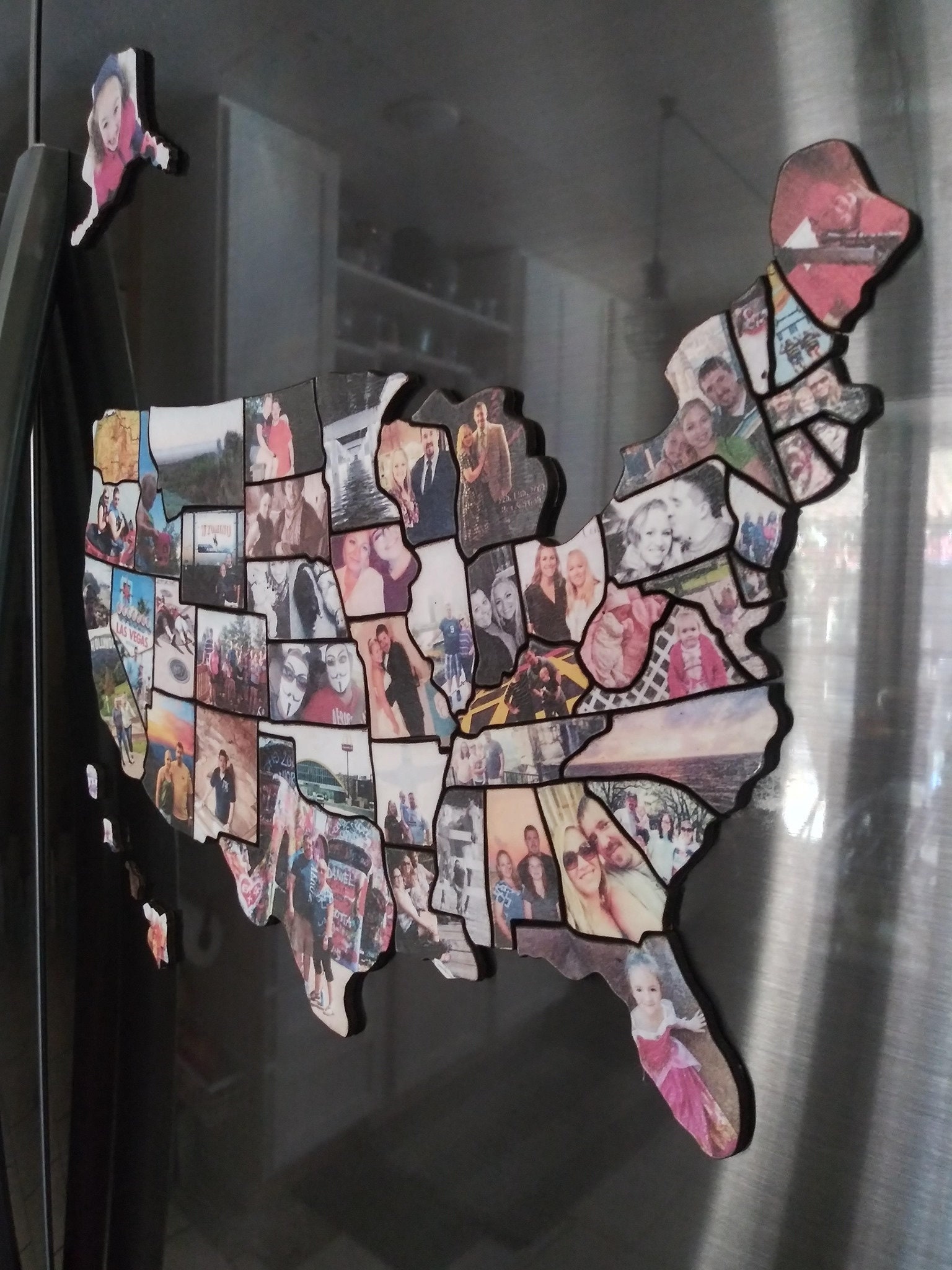 Magnetic Personalized Photo Memory Map 50 States United States | Etsy