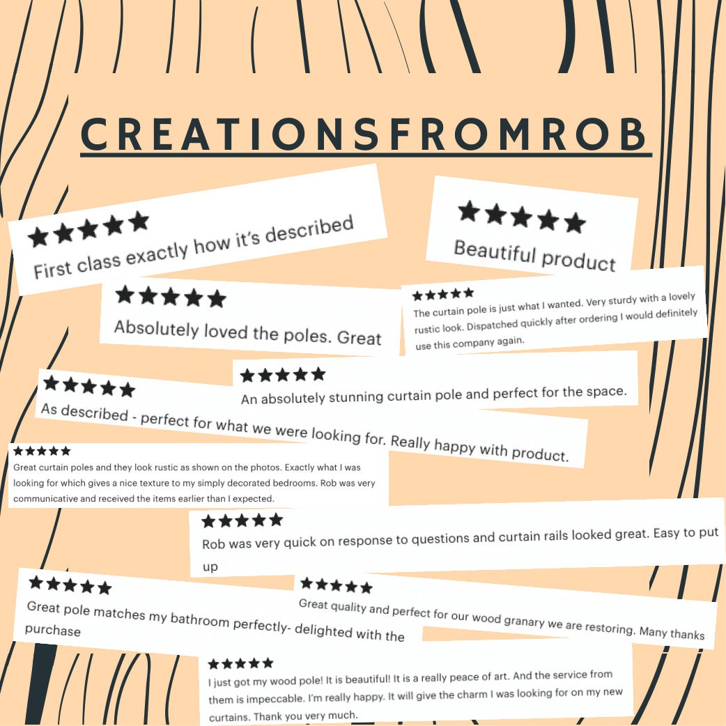 Gorgeous Reclaimed Wood Style Rustic Curtain Rod Rail Poles in Various ...