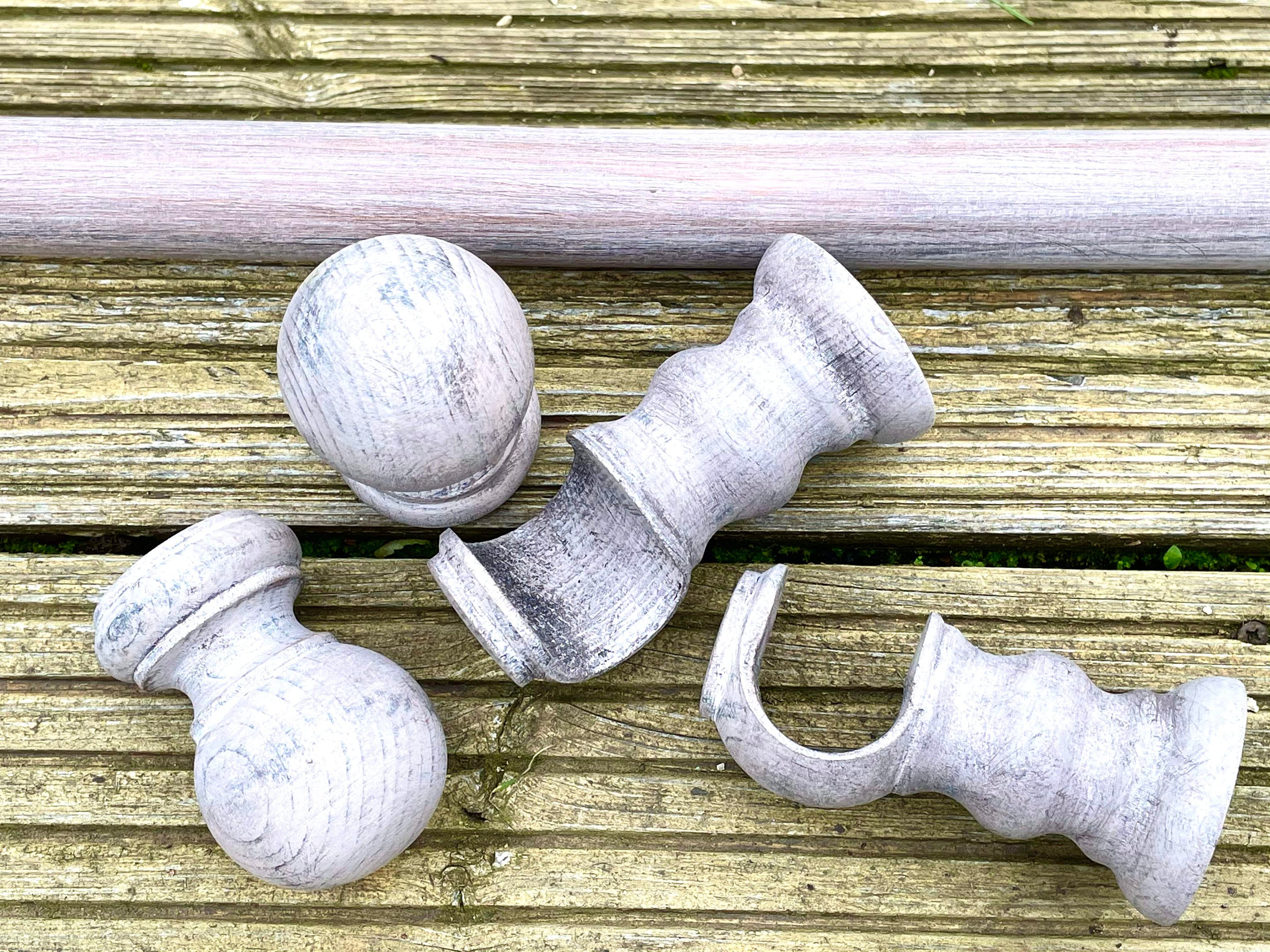 Gorgeous Reclaimed Wood Style Rustic Curtain Rod Rail Poles in - Etsy UK