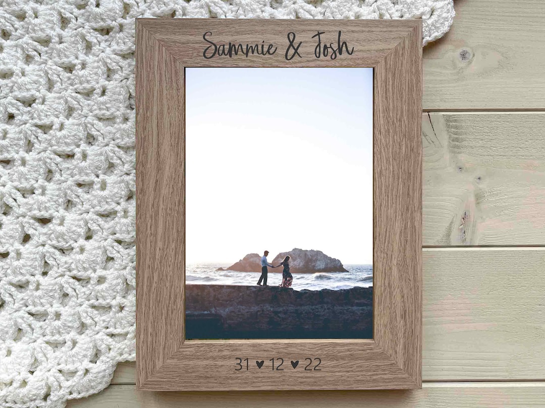 Personalised Couples Photo Frame, Engagement Wedding Picture Frame ...