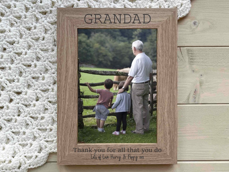 Personalised Thank You Grandad Photo Frame, Father's Day Picture Frame ...