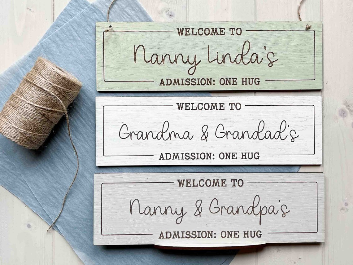 Personalised Welcome to Grandparents Wooden Sign, Mother's Day Gift for ...