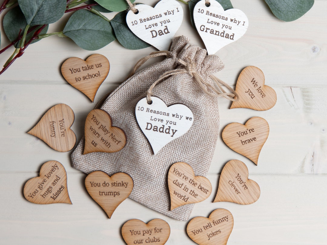 Reasons Why I Love Dad Daddy Grandad, Personalised Fathers Day Gift for ...