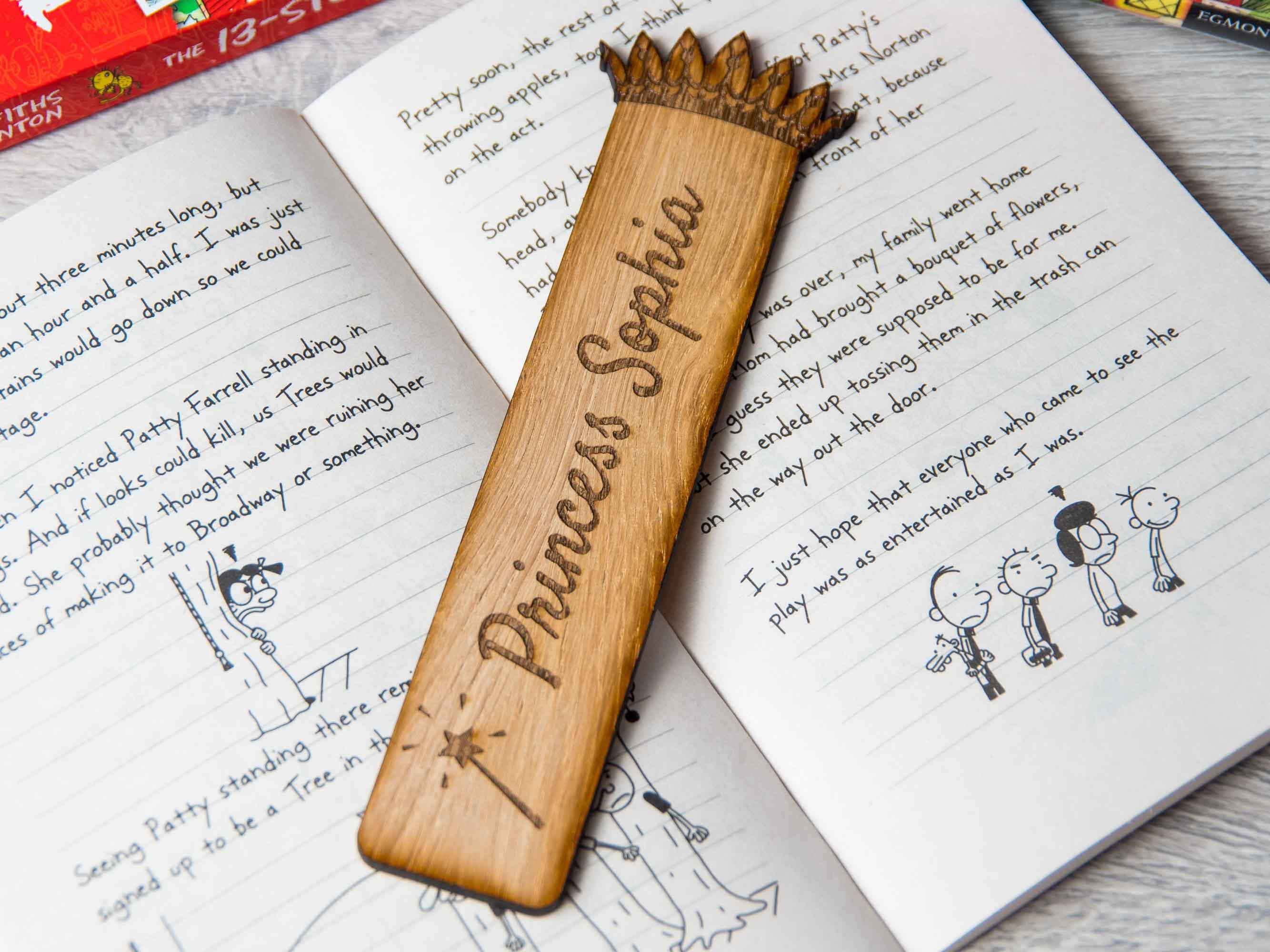 Childrens Personalised Princess Crown Bookmark Girls Boys - Etsy