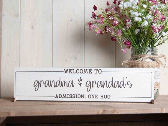 Personalised Welcome to Grandparents Wooden Sign Mother's - Etsy