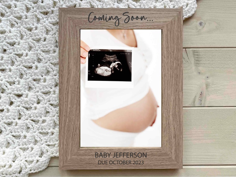 Personalised Pregnancy Announcement Photo Frame, Baby Scan Picture ...