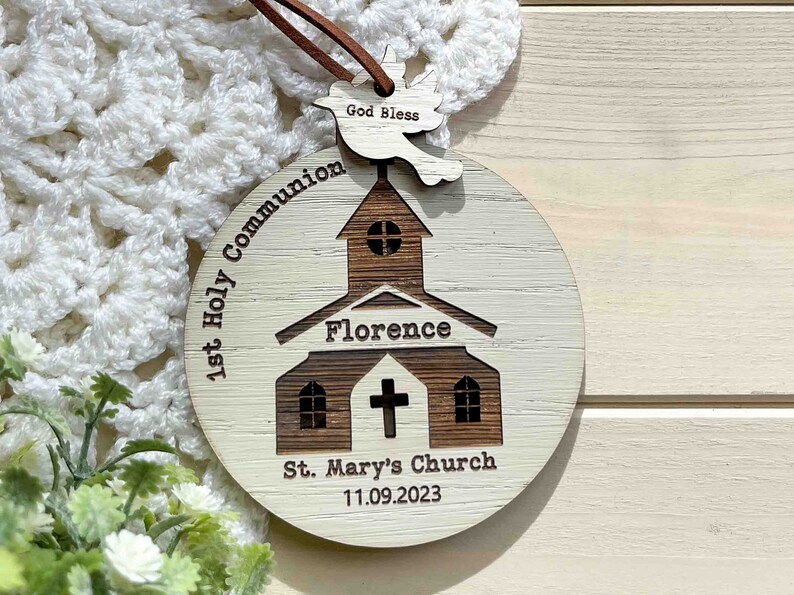 First Holy Communion Gift, Personalised 1st Holy Communion Bauble, Holy ...